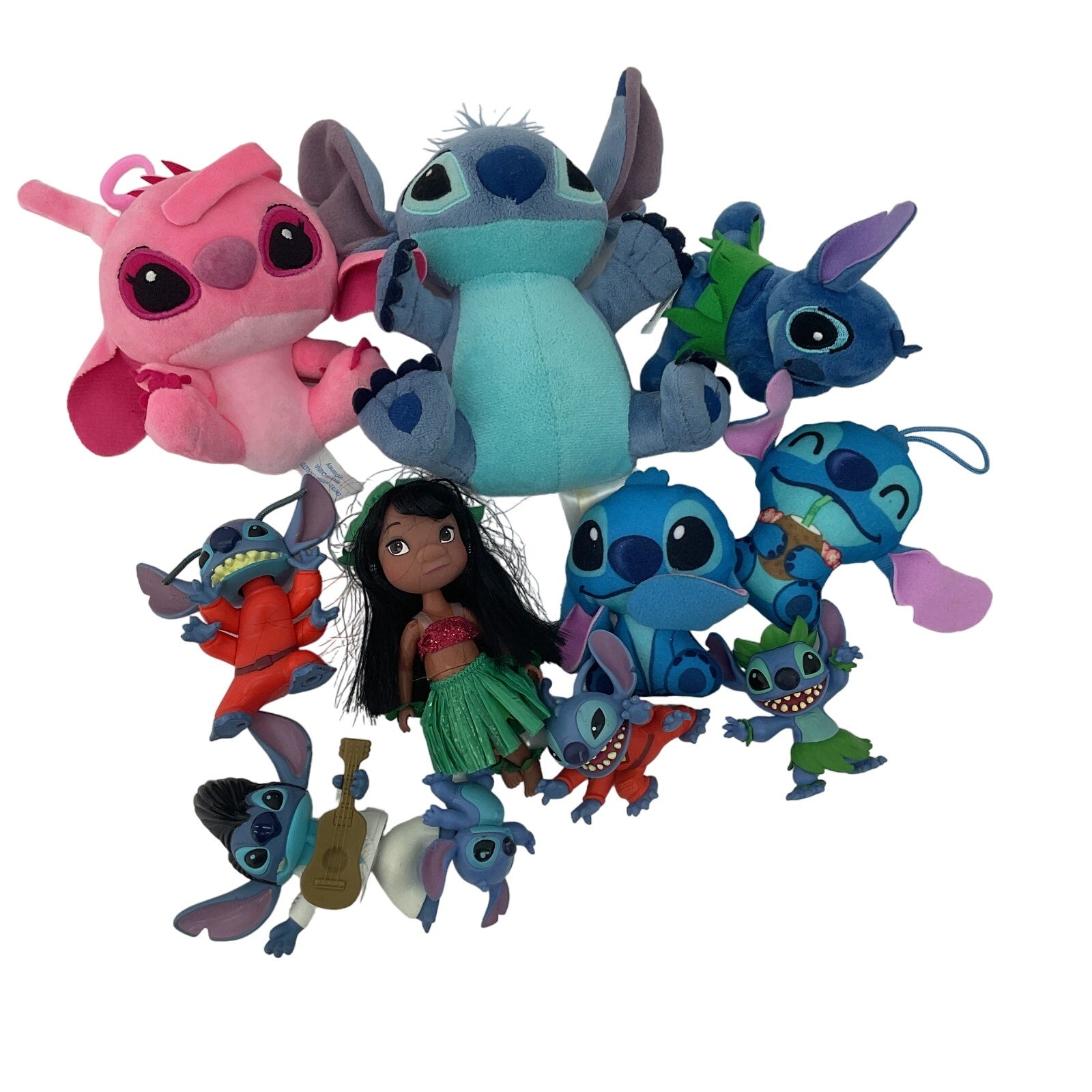 Disney Loose Mixed Lilo & Stitch Toy Figures Plushies Angel Cake ...