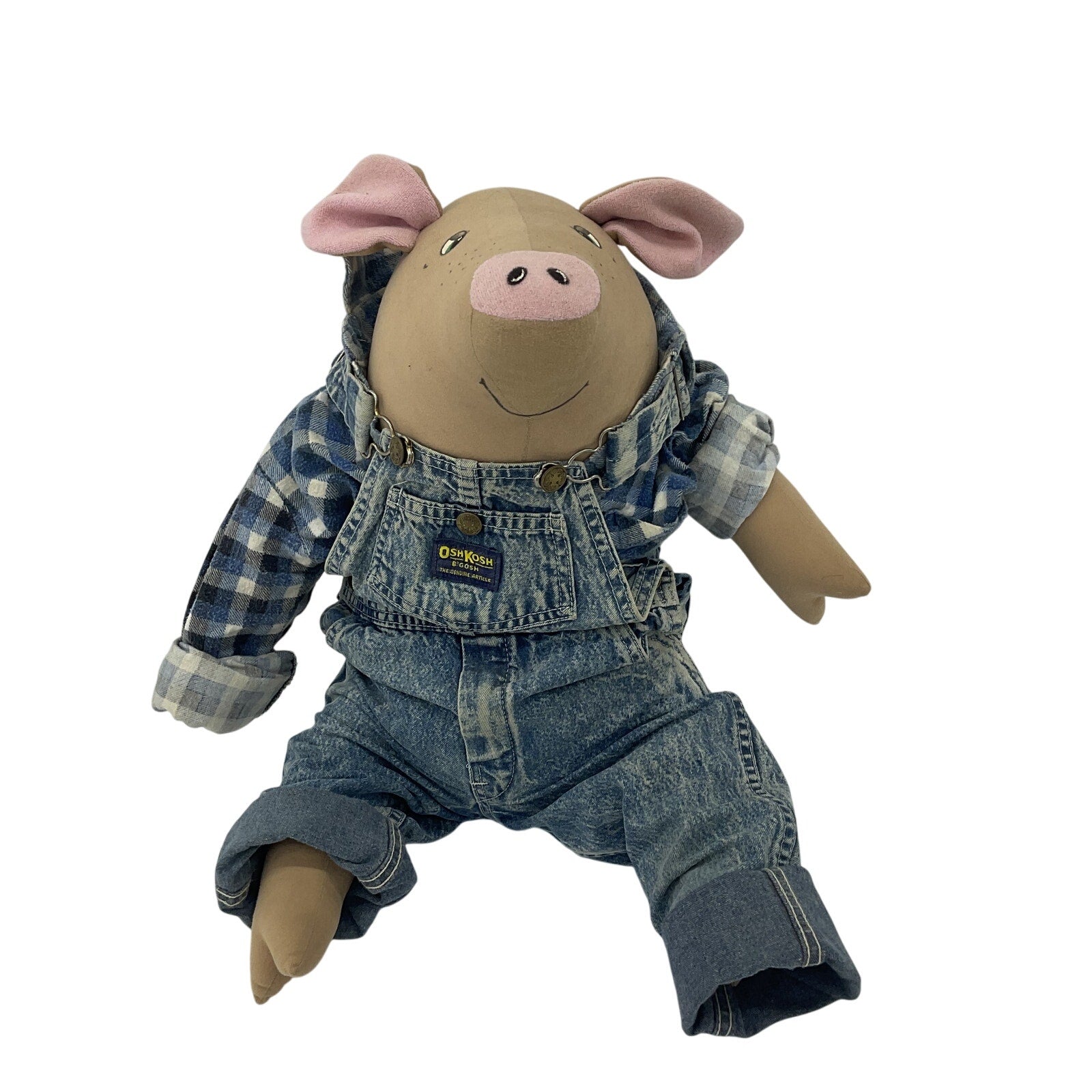 Preowned Osh Kosh Brown Pig in Denim Farmer Overalls Jumbo Sized ...